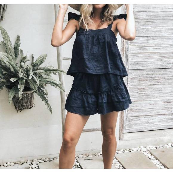 Ljc Designs | Shorts | New Ljc Designs Nala Linen Short In Navy | Poshmark